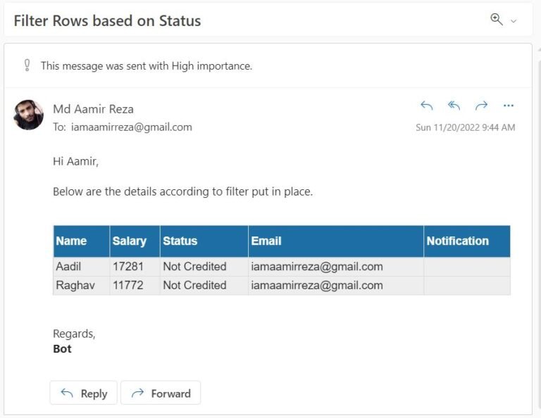how to send data in Table format Through Mail Using Microsoft Power Automate - rpazone